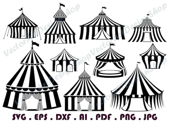 Vector Dxf Eps Png Circus Clipart Circus Logo SVG Circus Tent Circus ...