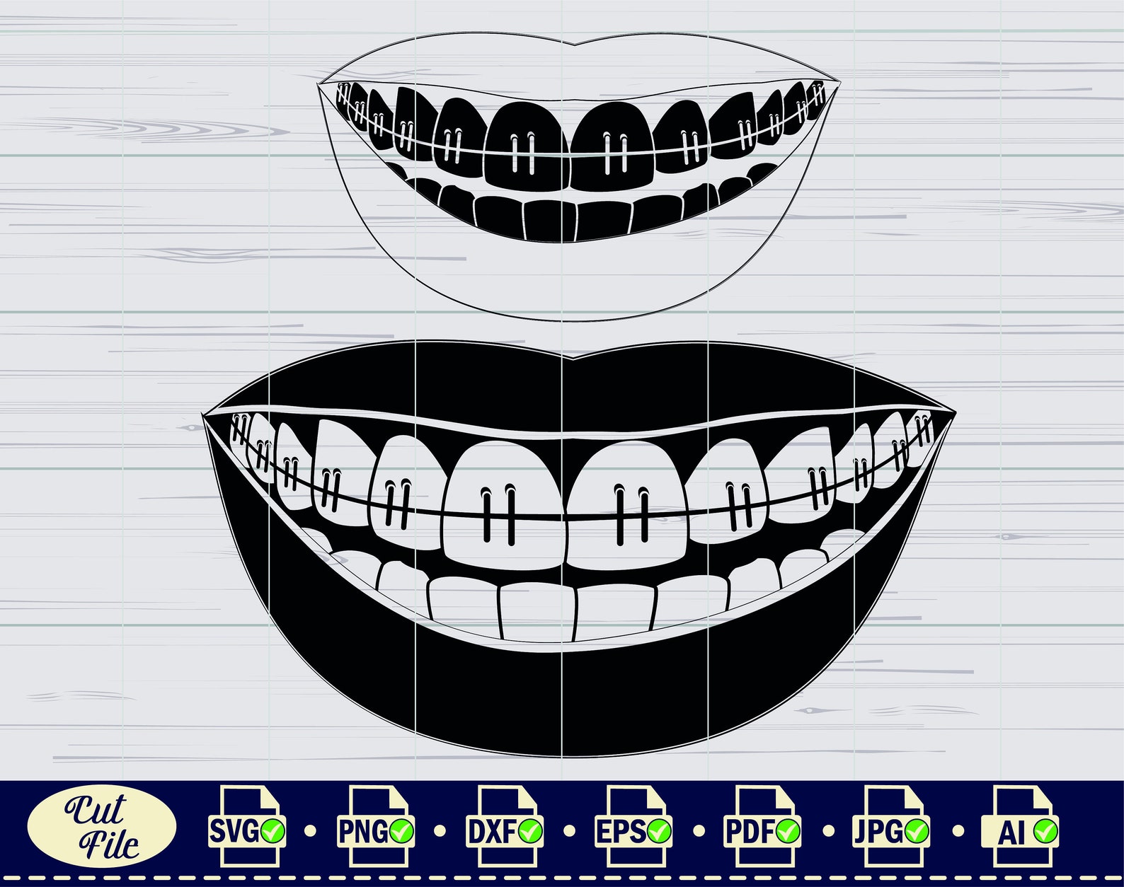 Teeth Braces SVG 2 Tooth Svg Dentist Svg Teeth Clipart - Etsy