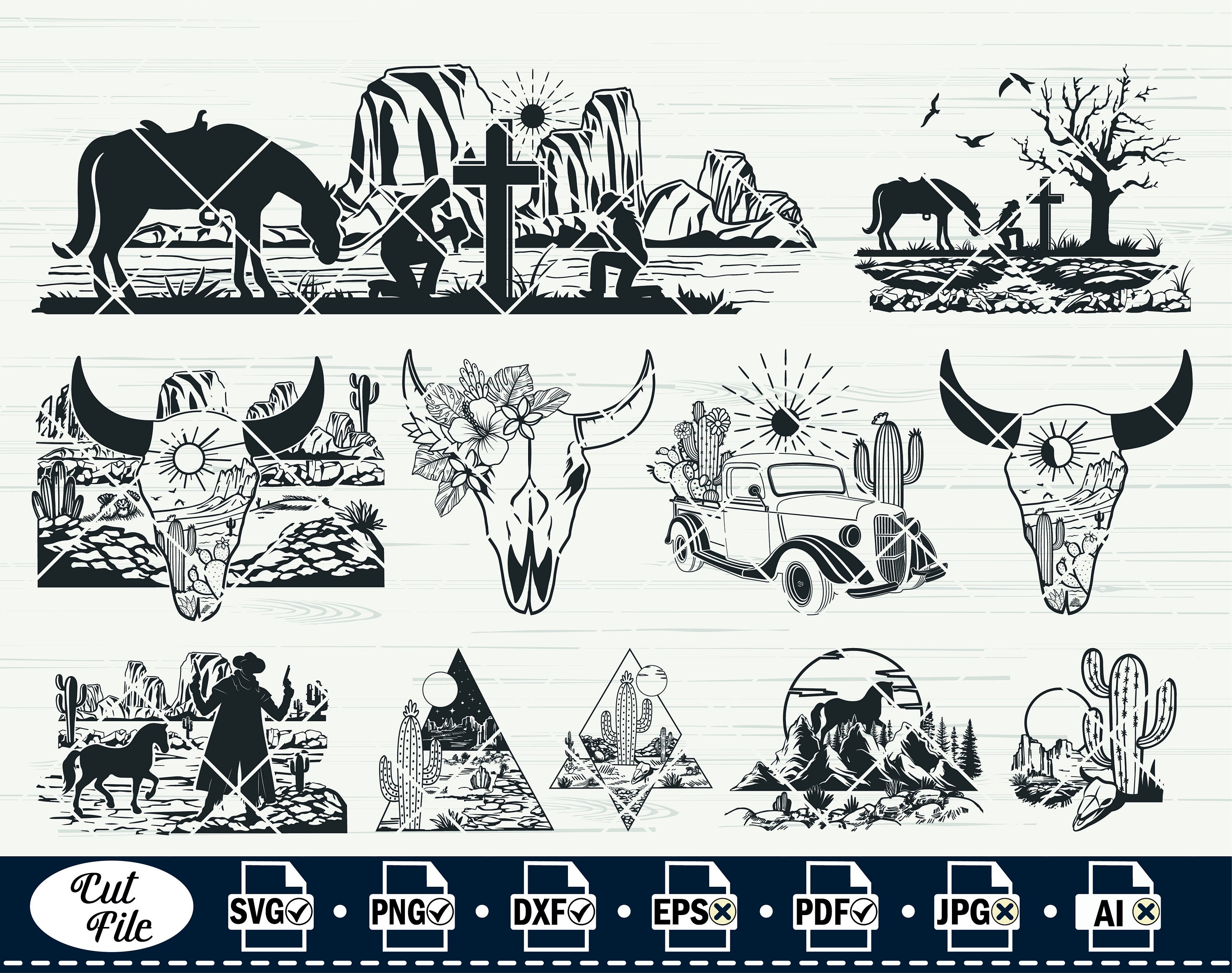 Cowboy SVG Bundle: Western Ranch, Desert Cactus (cut Files) - Etsy