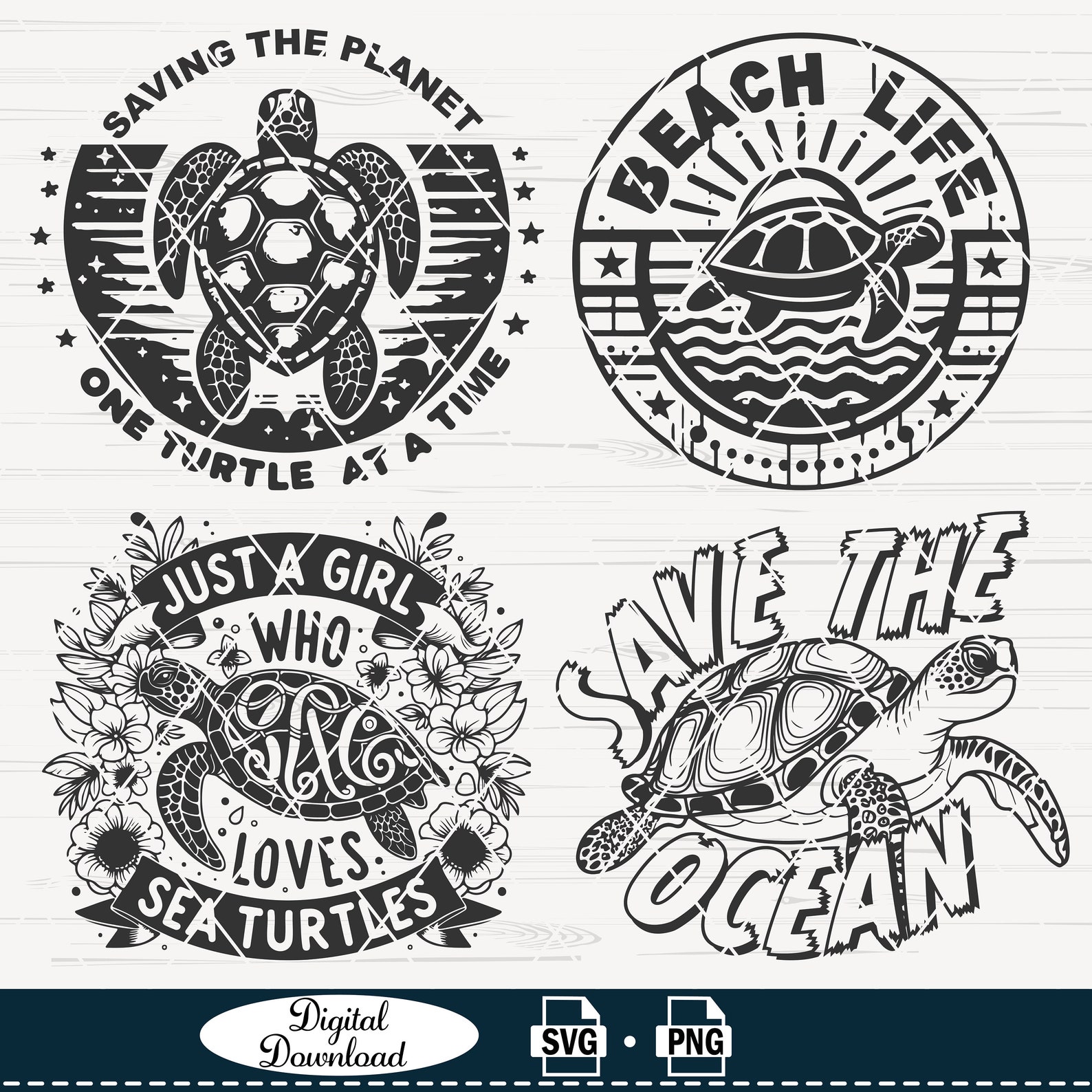 Turtle SVG Mega Bundle: Floral Turtle Clipart (digital Download) - Etsy