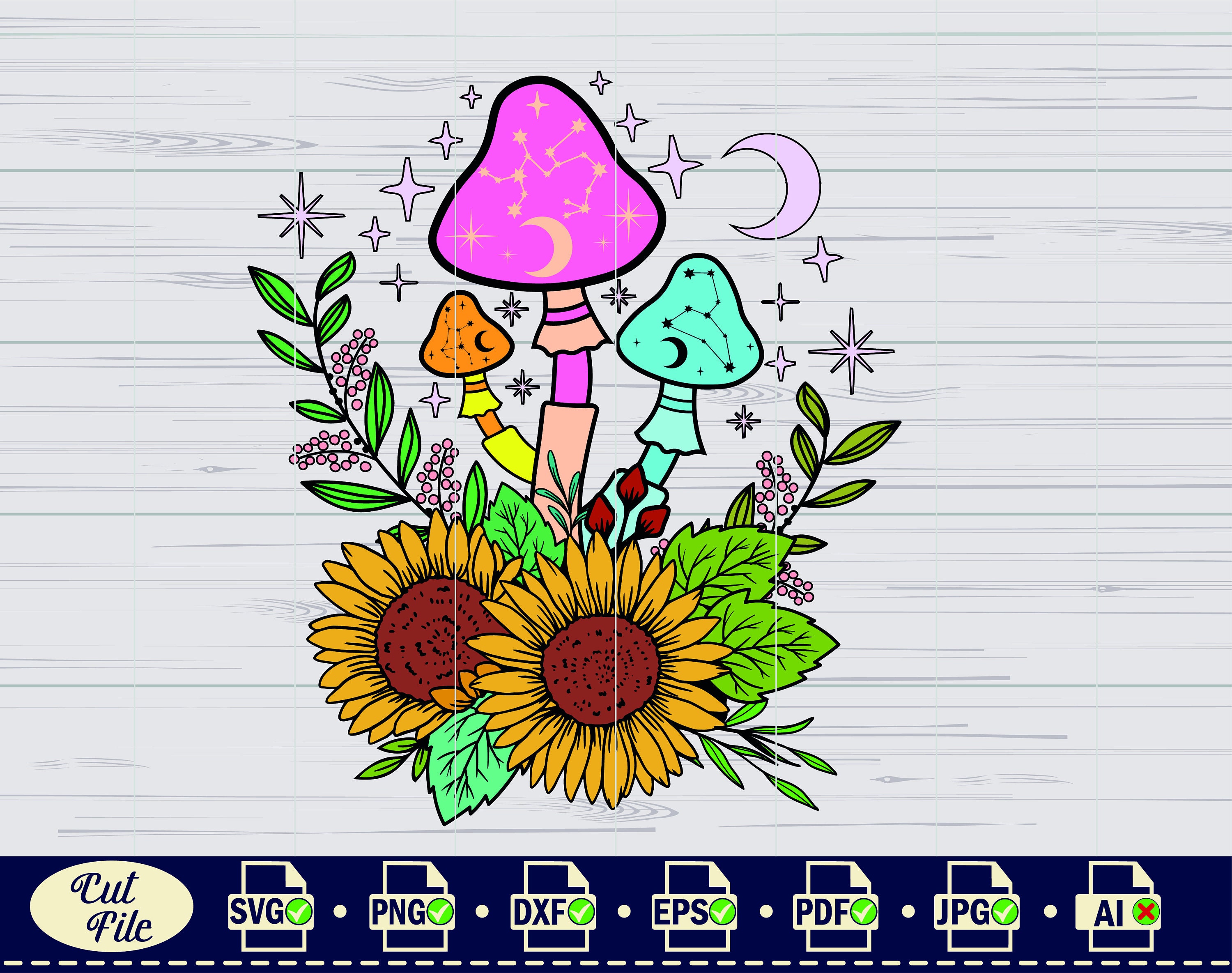 Mushroom Svg7 Row of Mushrooms Svg Bundle Fungi Clipart - Etsy Australia