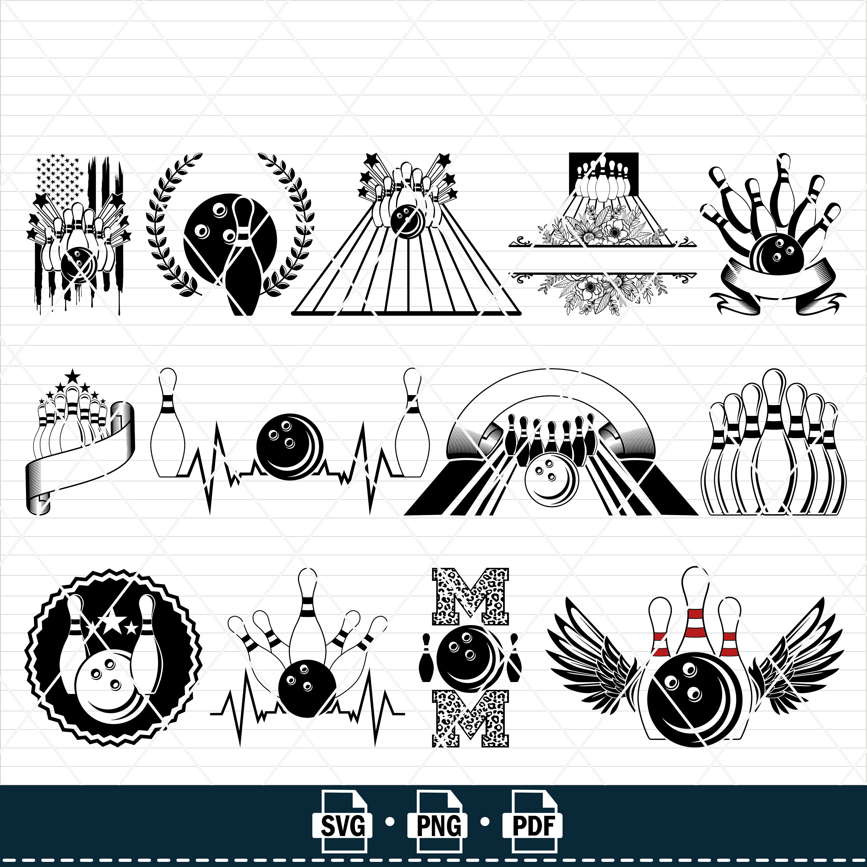 Bowling Logo SVG Mega Bundle: Clipart, Cut Files (PNG, Vector, PDF) - Etsy