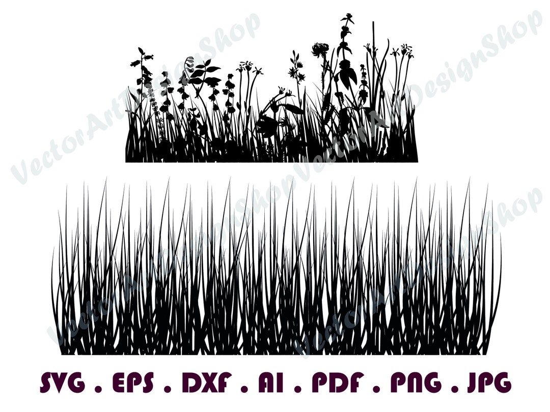Grass 3 SVG Field Svg Grass Clipart Grass Files for - Etsy Canada