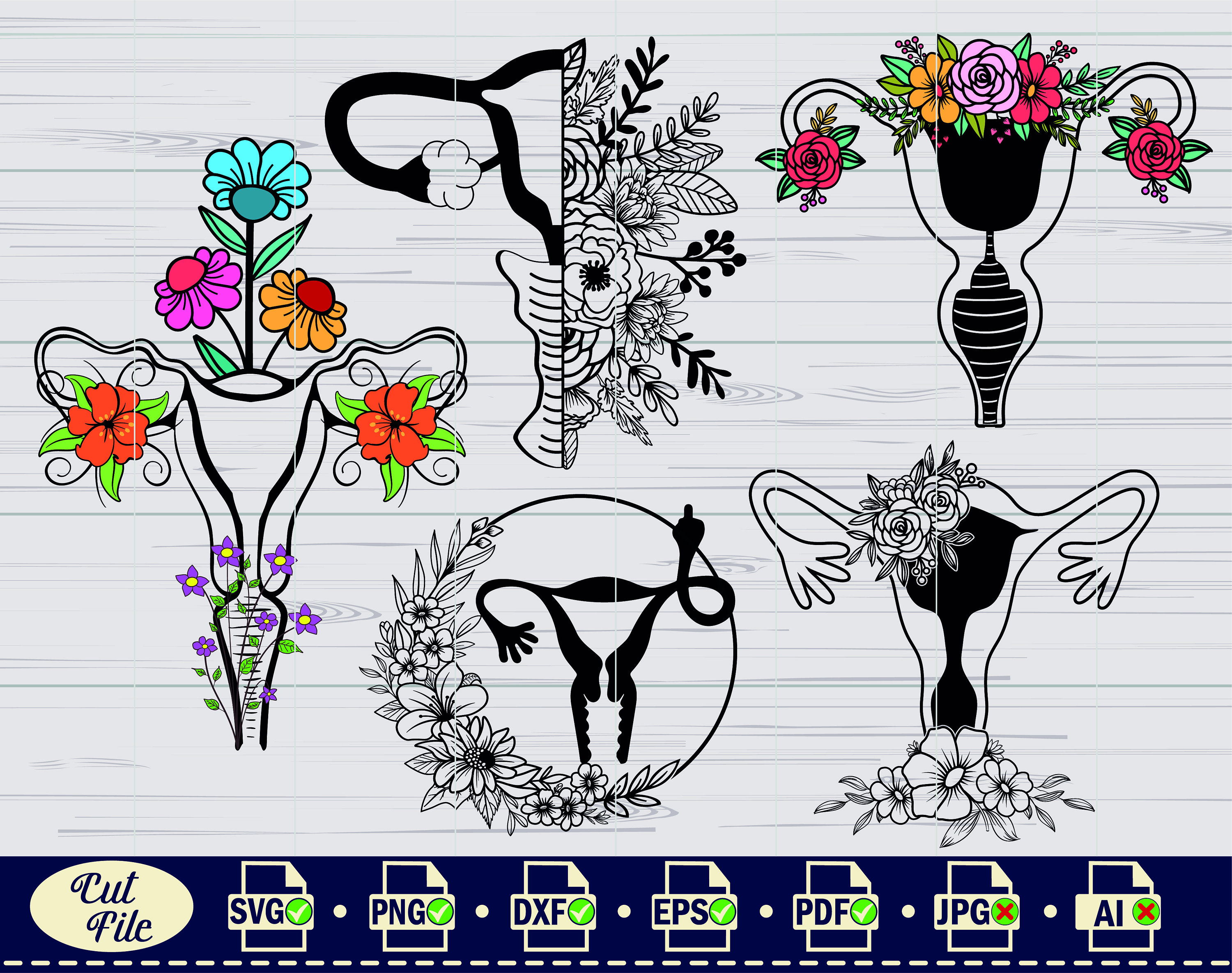 Uterus SVG Floral Uterus Svg Uterus Cut File Feminist Svg - Etsy Ireland