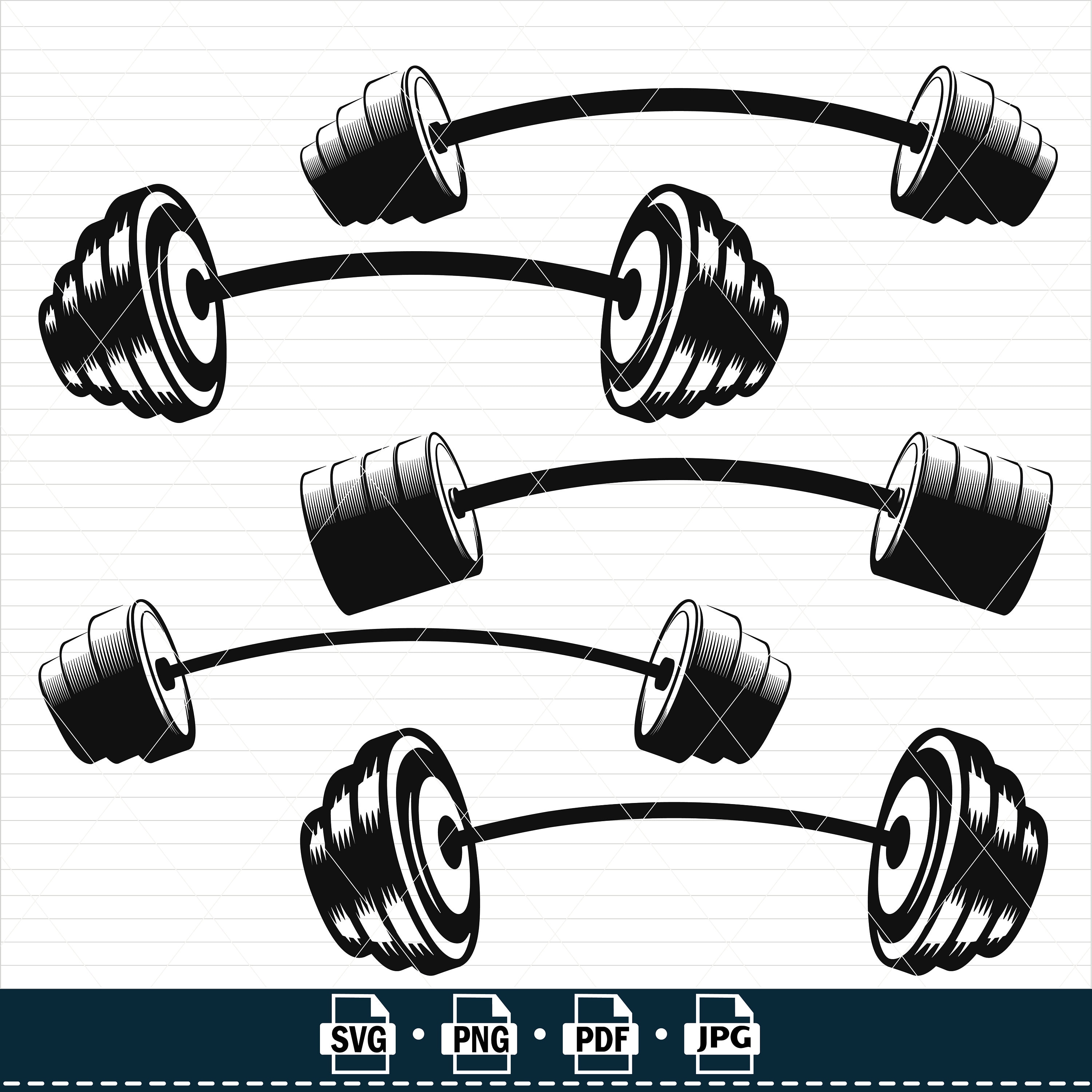 Barbell SVG: Bodybuilding Clipart, Cricut Cut Files (digital Download ...