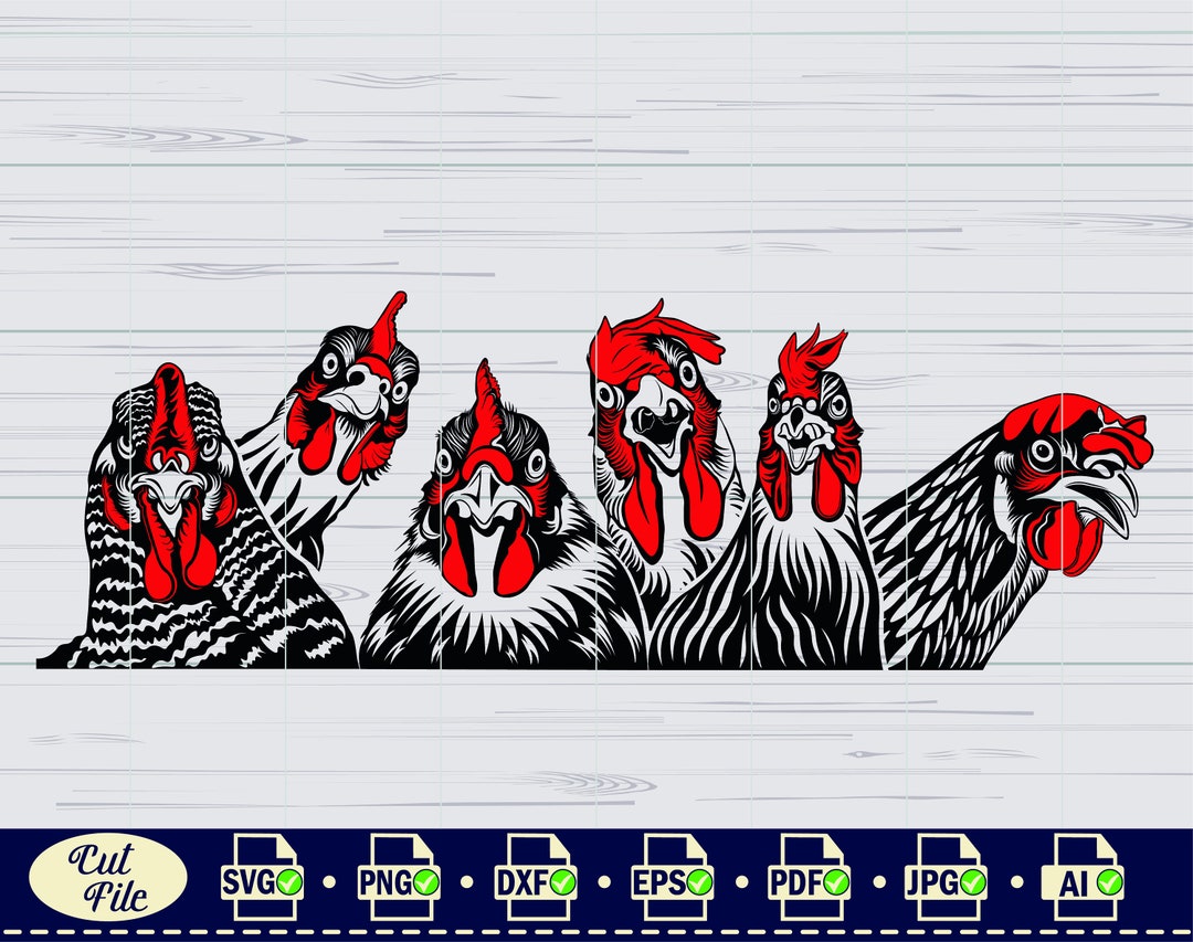 Chicken Svg Files #2 for Cricut, Cute Rooster Clipart, Farm Vector ...