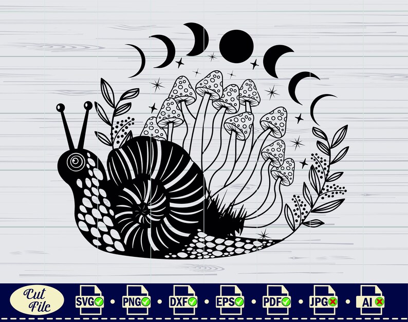 Snail SVG Slugs Clipart Garden Snail Svg Mushroom Svg Files - Etsy