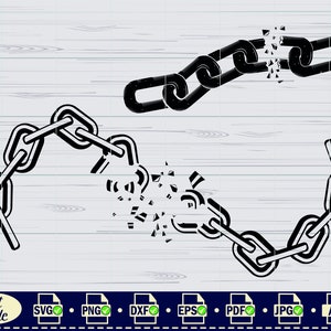 Chain SVG 2, Broken Chain SVG, Chain Clipart, Chain Files for Cricut ...