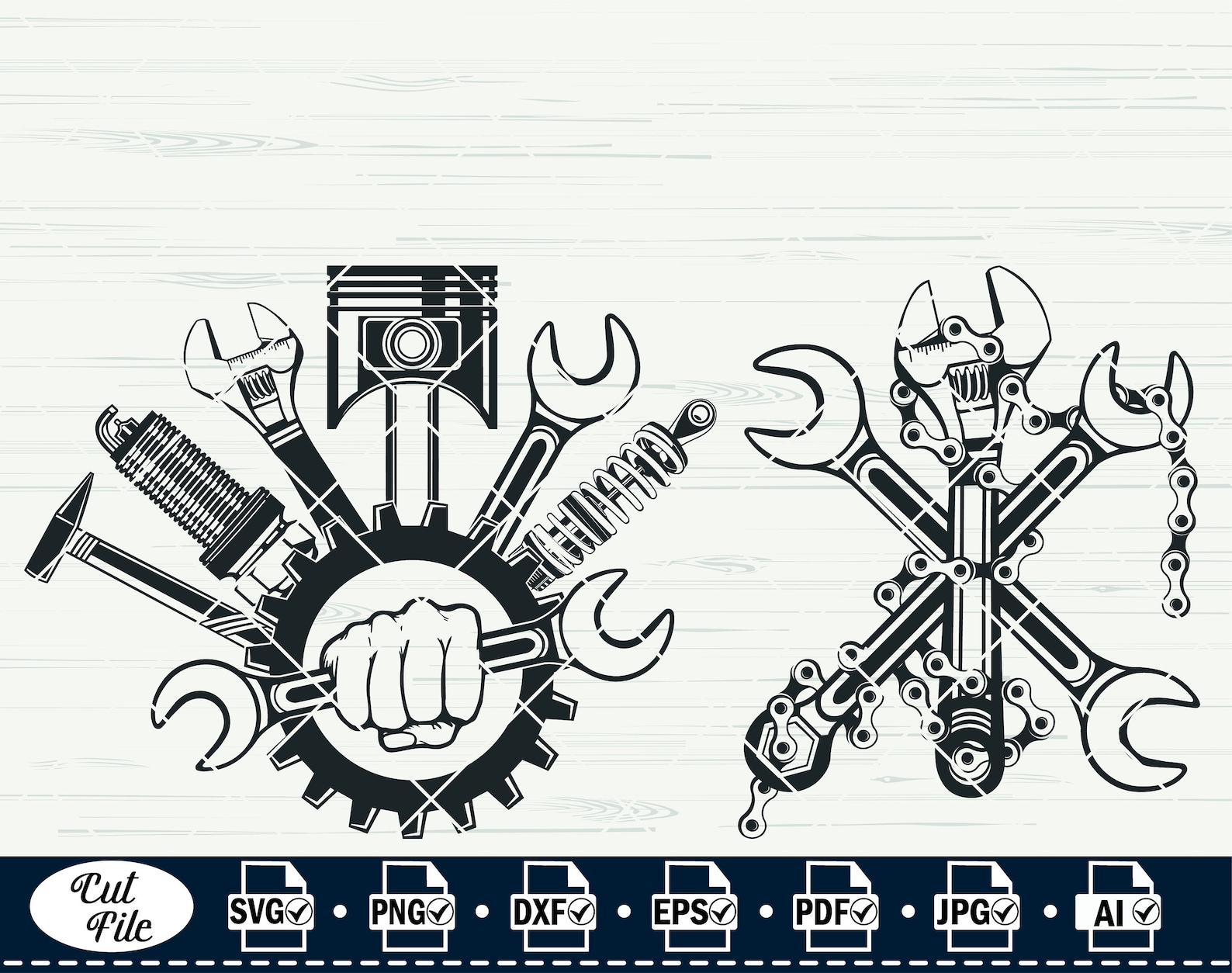 Mechanic Tools SVG Bundle: Garage Car Repair Logos (digital Download ...