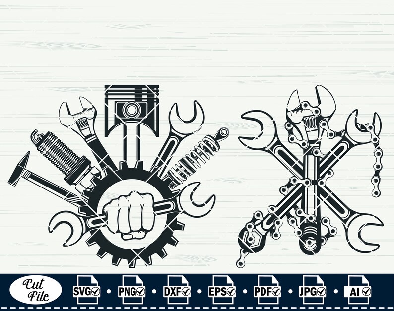 Mechanic Tools SVG Bundle: Garage Car Repair Logos (digital Download ...