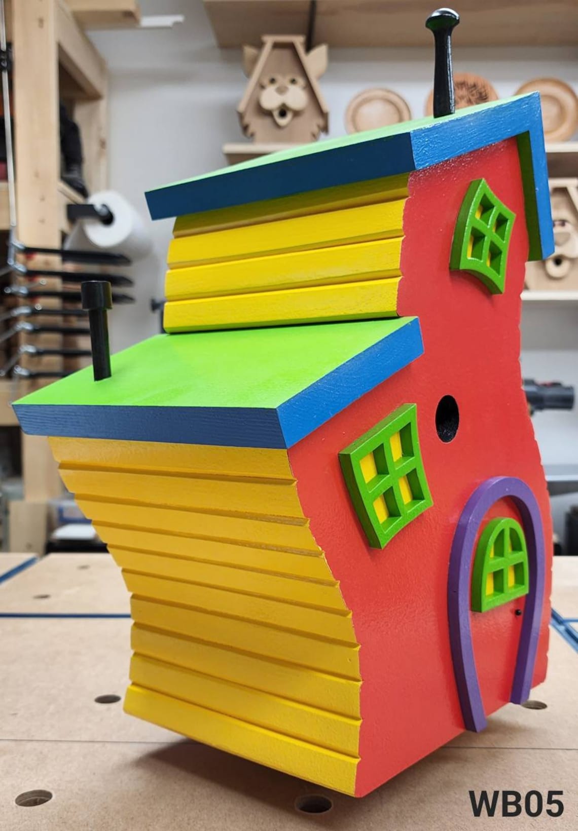 WHIMSICAL BIRDHOUSE. Wacky Birdhouse. Wood Birdhouse. Painted Birdhouse ...