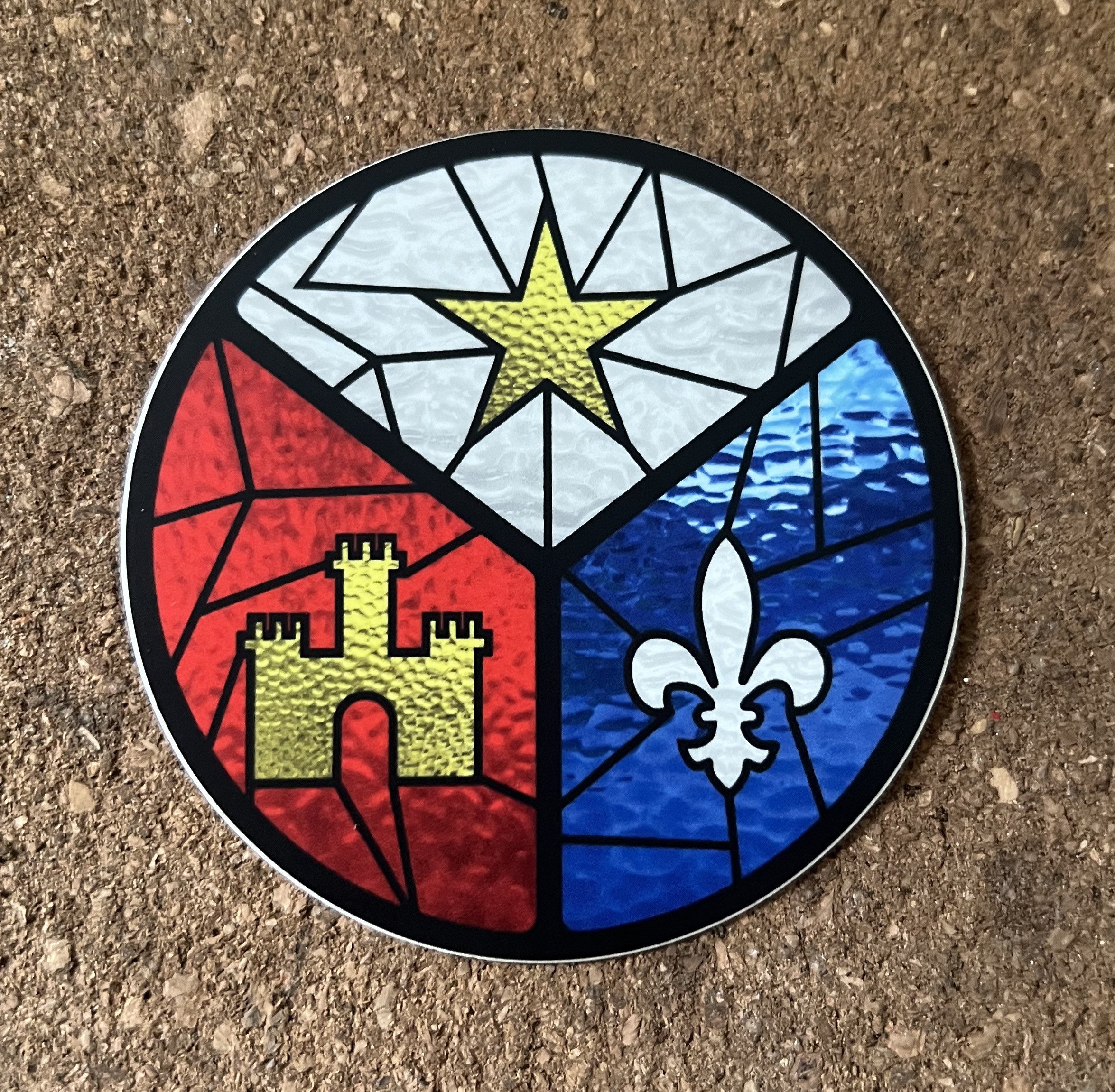 Acadian Flag Sticker - Acadian Stained Glass Company Logo Sticker - Etsy