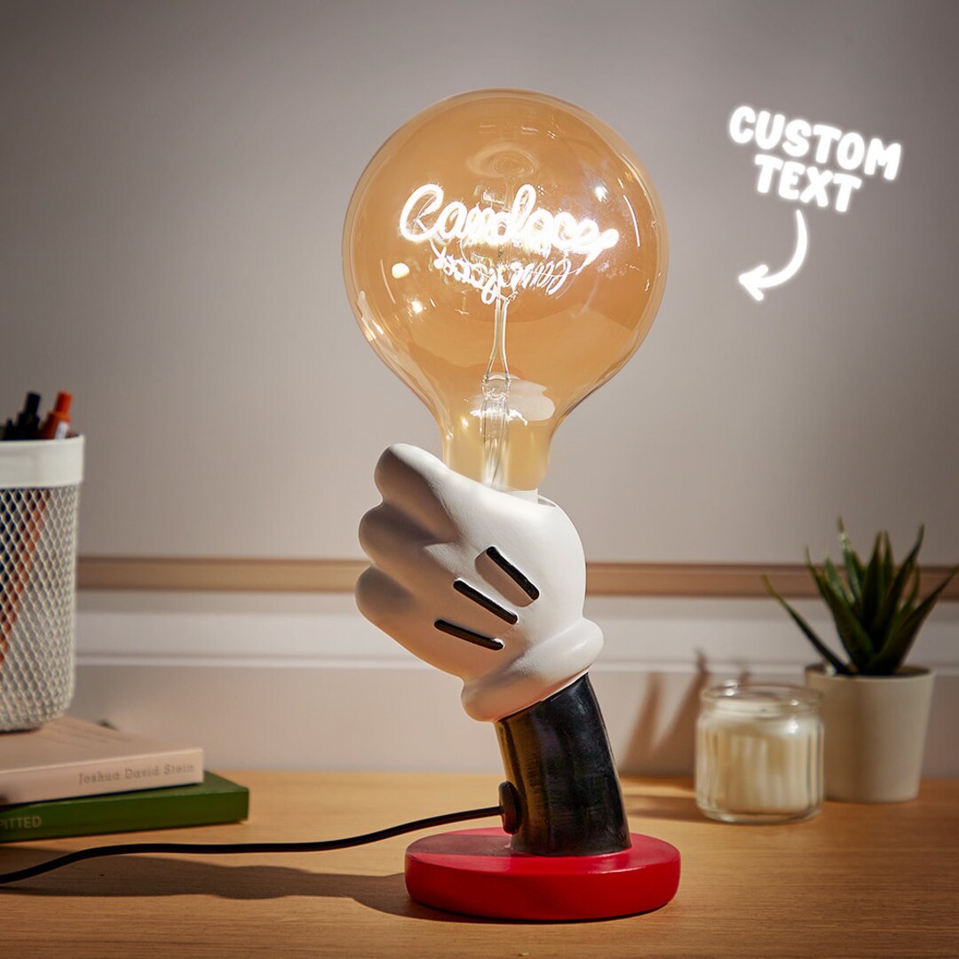Personalized Text Bulb With Base, Custom Text Edison Led Filament ...