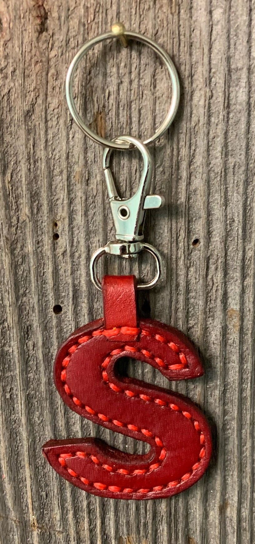 Personalized Leather Initial Key Ring - Etsy