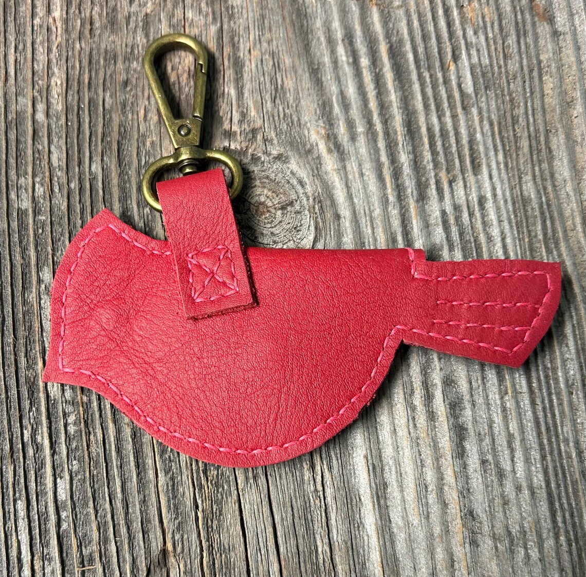 Leather Cardinal Pouch/coin Purse/purse Charm - Etsy