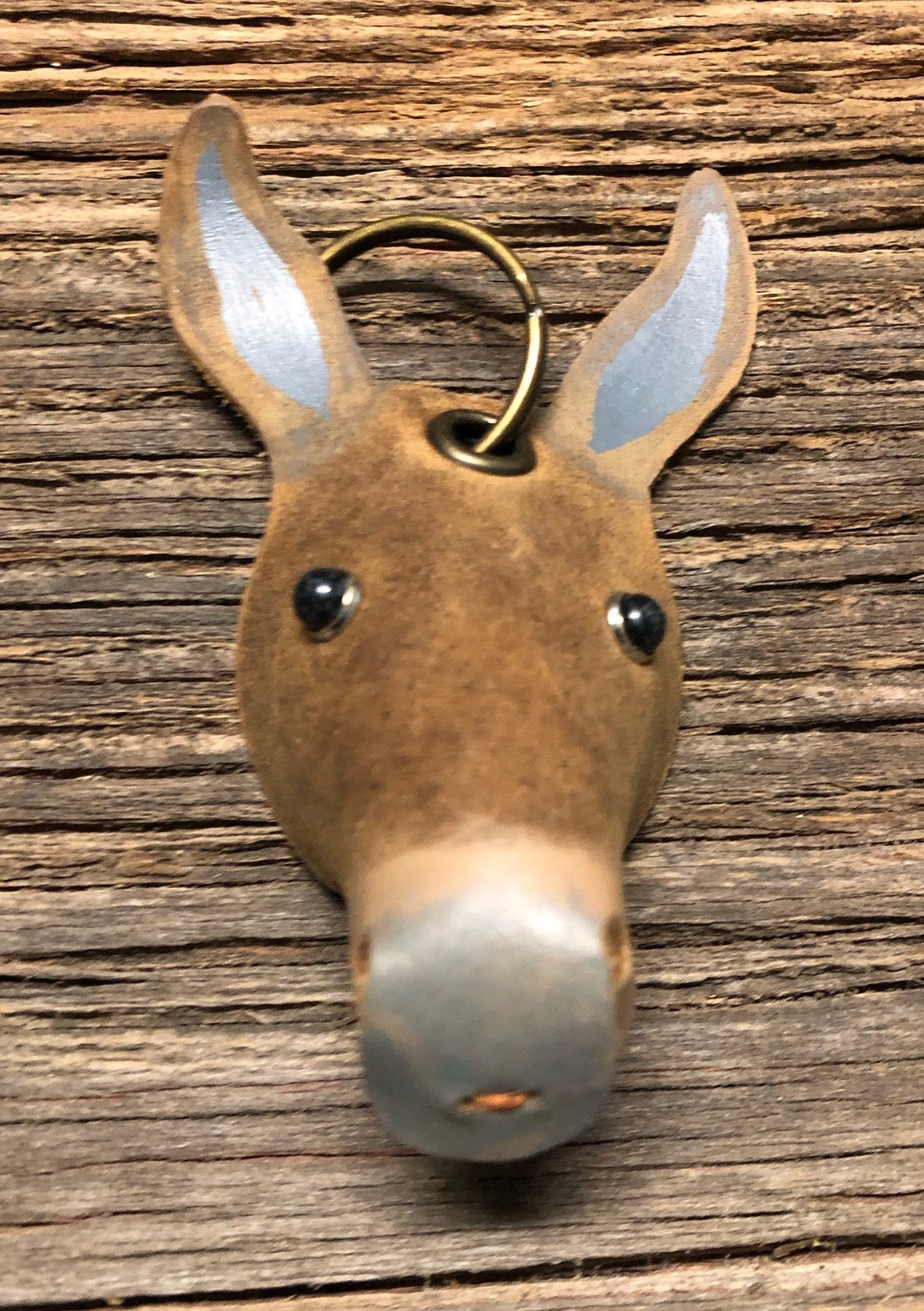 Leather Donkey Key Ring - Etsy