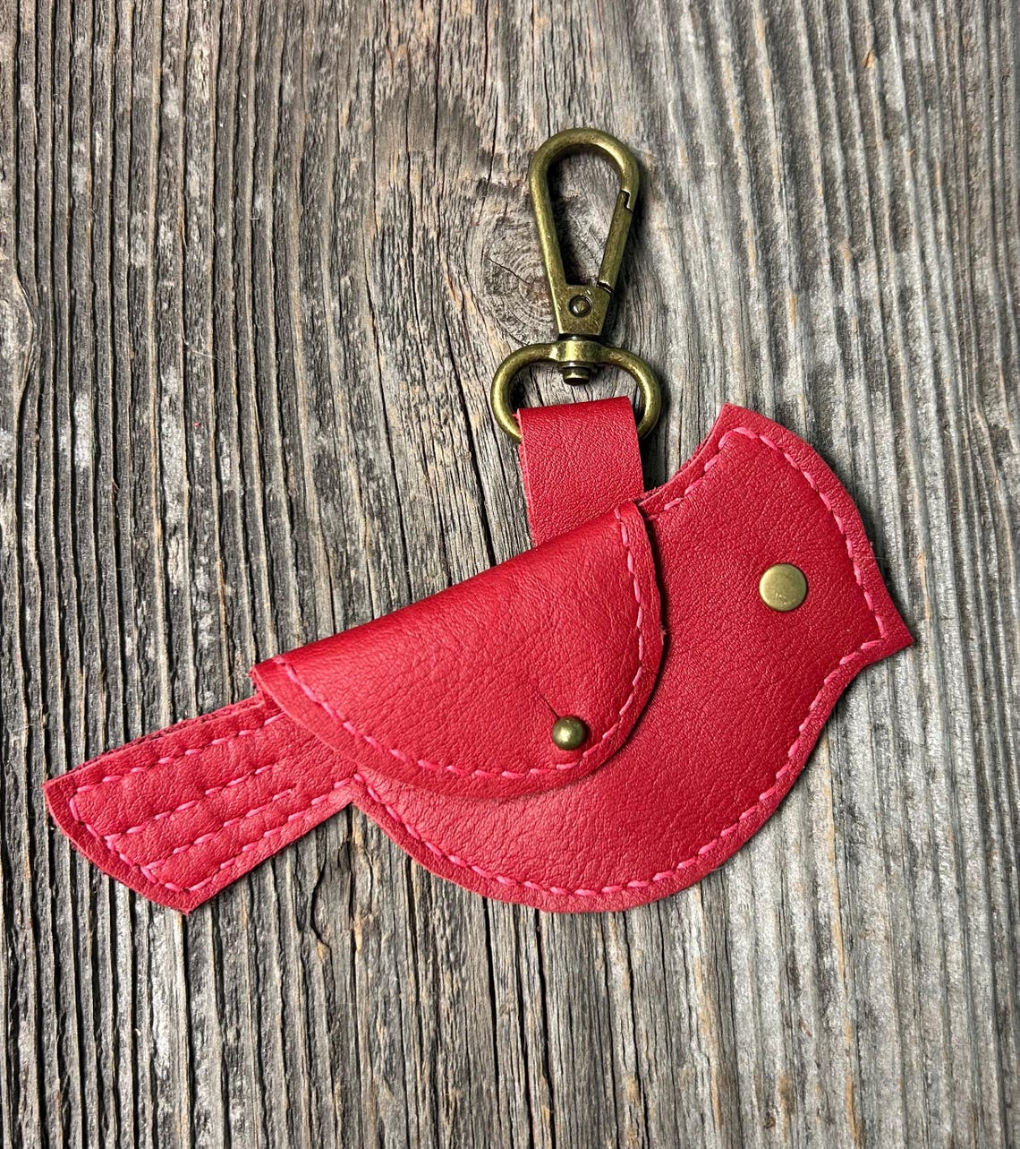 Leather Cardinal Pouch/coin Purse/purse Charm - Etsy