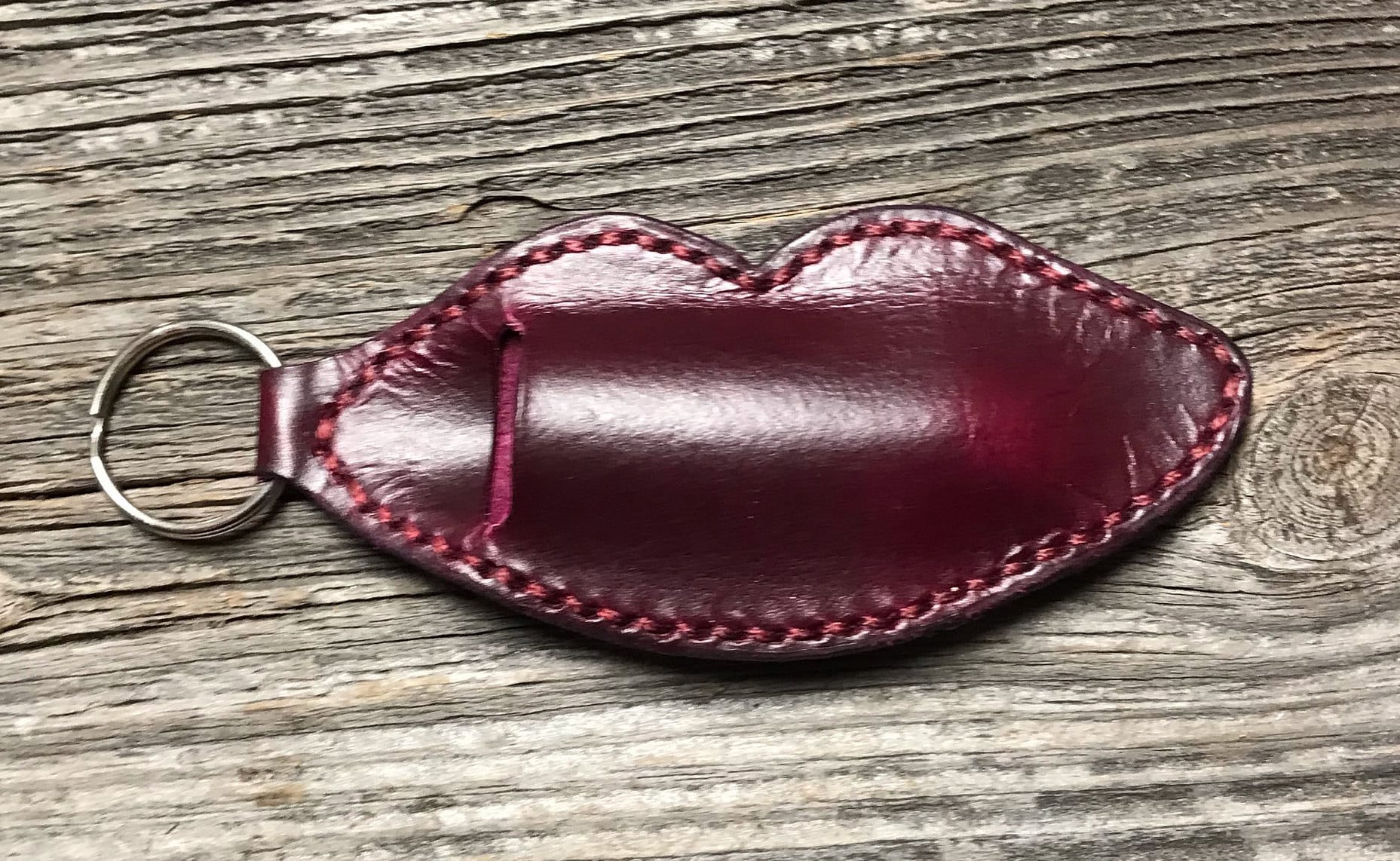 Leather Chapstick Holder Key Ring - Etsy
