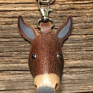 Leather Donkey Key Ring - Etsy