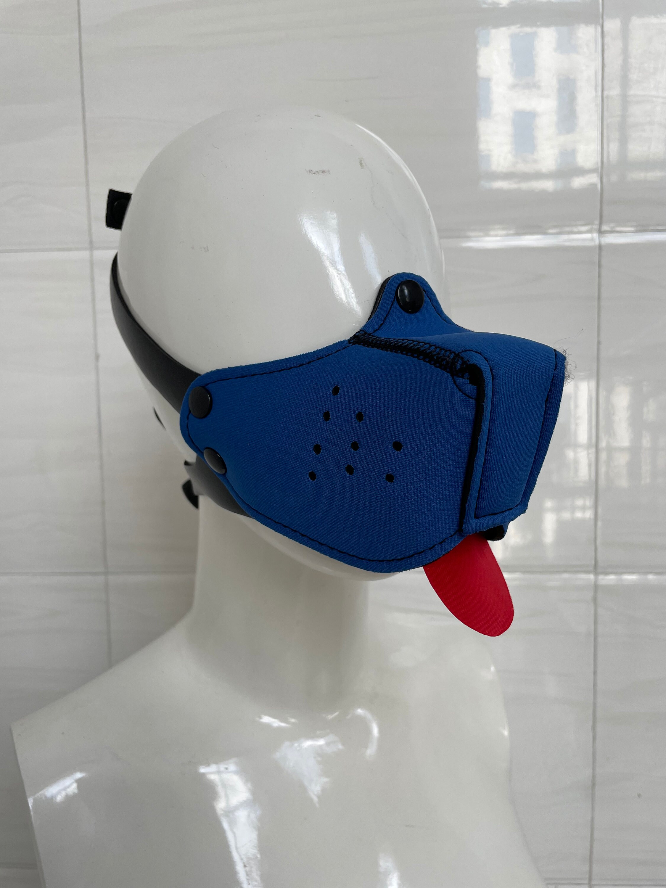 Leather Puppy Hood Pup Neoprene Mask Puppy Hood Crossplay Mask Party ...