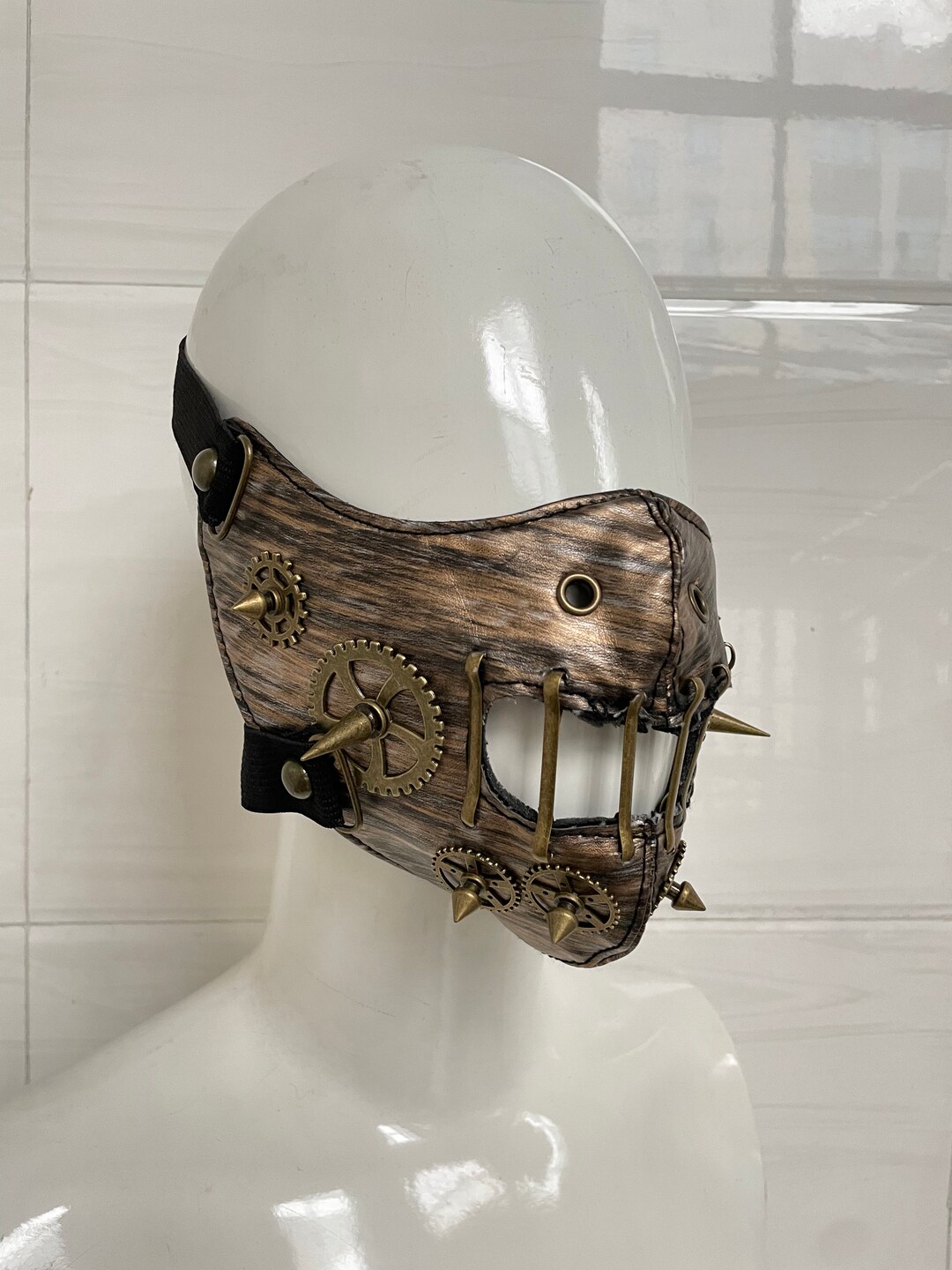 Heavy Metal Leather Face Mask Pattern Gothic Leather Face Mask ...