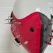 Gothic Leather Face Mask Red and Black Spliced Rivets Breathable Mask ...