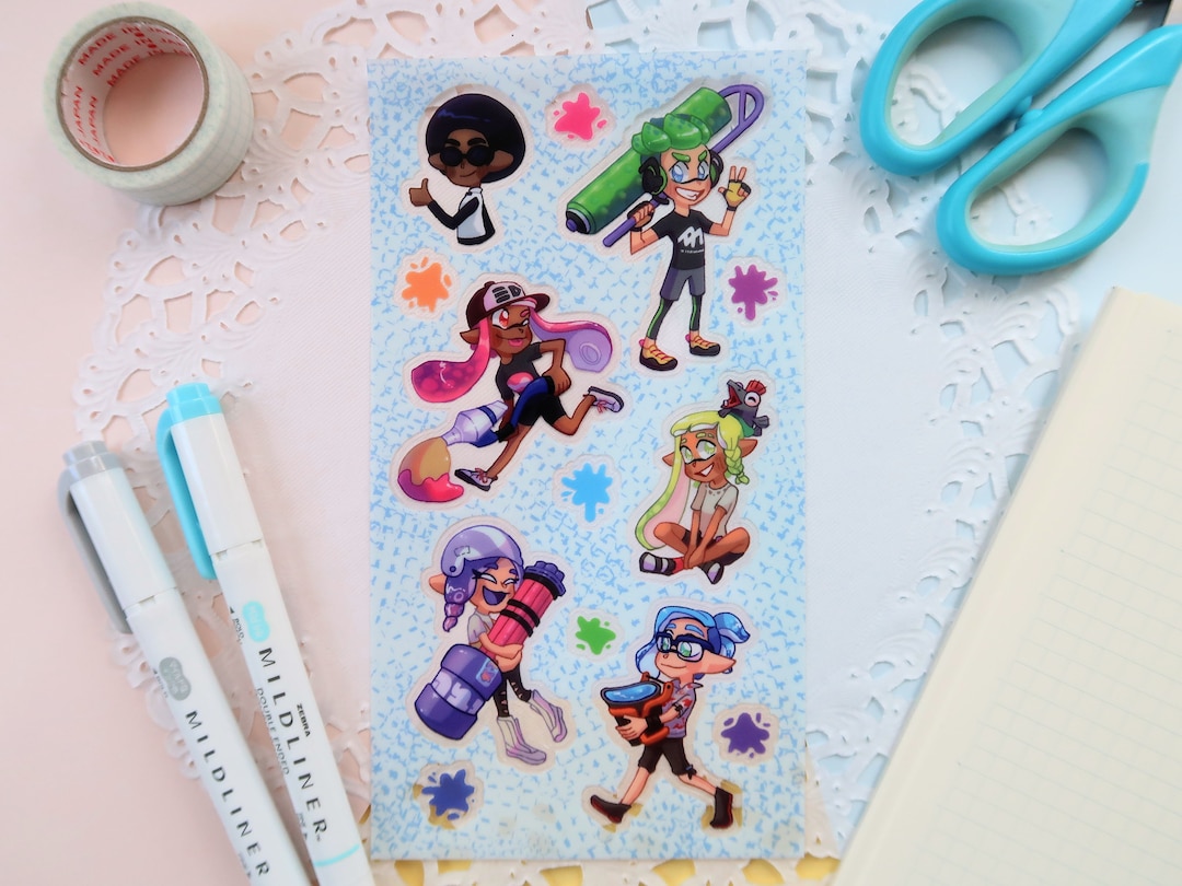 Splatoon Clear Sticker Sheet - Etsy