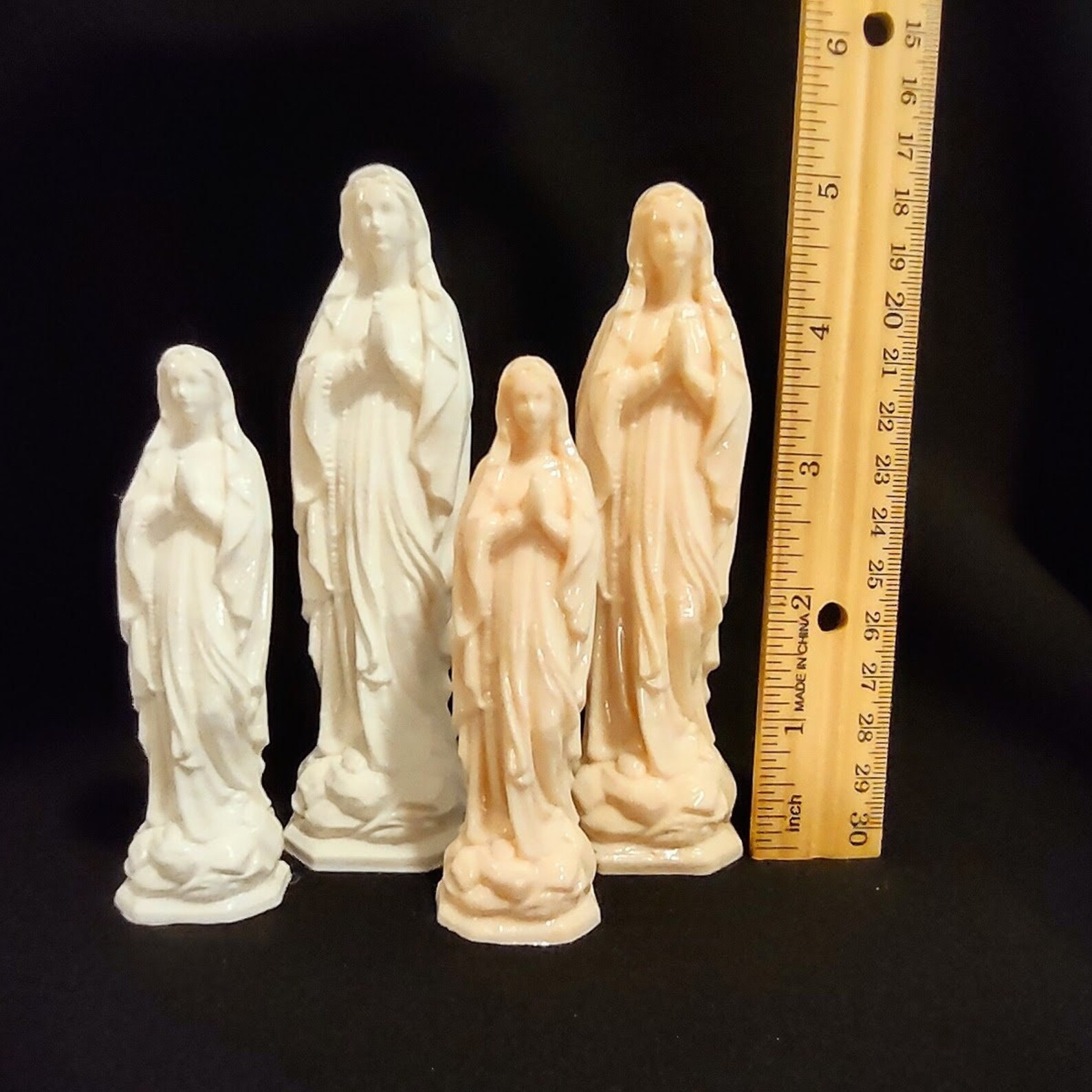Virgin Mary Our Lady of the Rosary Figurine Statue 3.5 - Etsy