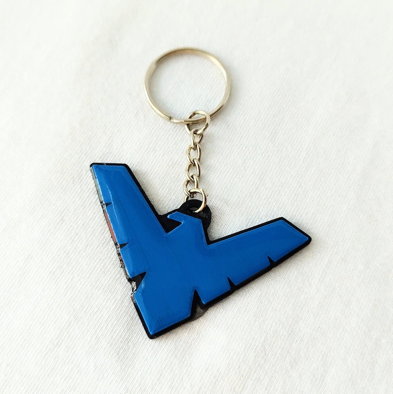 Nightwing Logo / Emblem Keychain From the DC Comics Character | Etsy