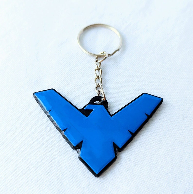 Nightwing Logo / Emblem Keychain From the DC Comics Character | Etsy