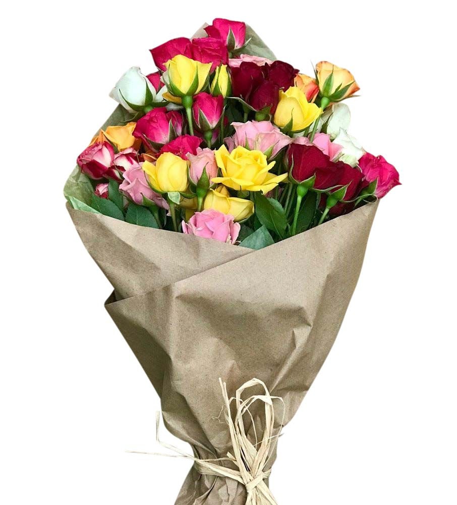 50 Blooms of Spray Roses - a Bunch of Spray Roses - Wrapped Bouquet ...