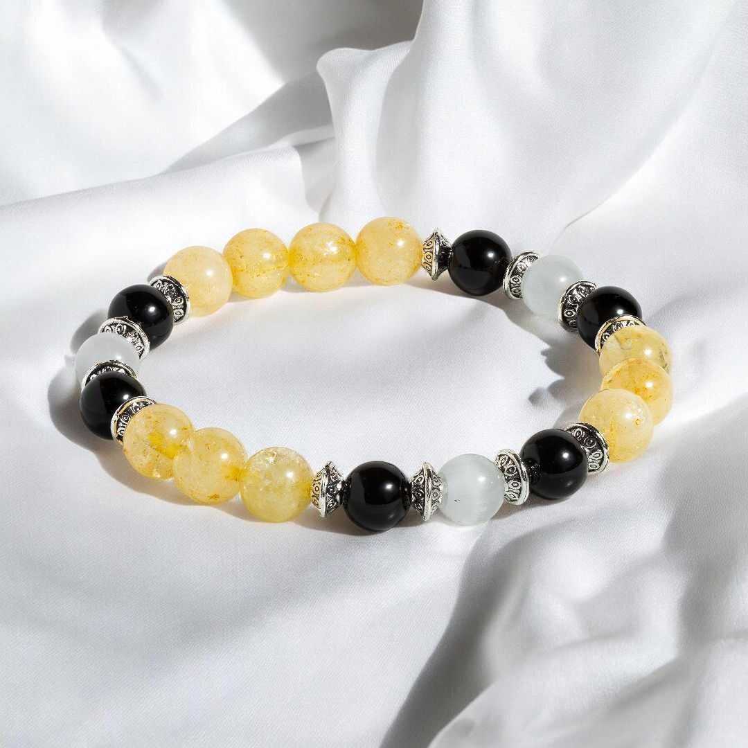 Obsidian & Citrine 'radiant Shield' Bracelet - Etsy