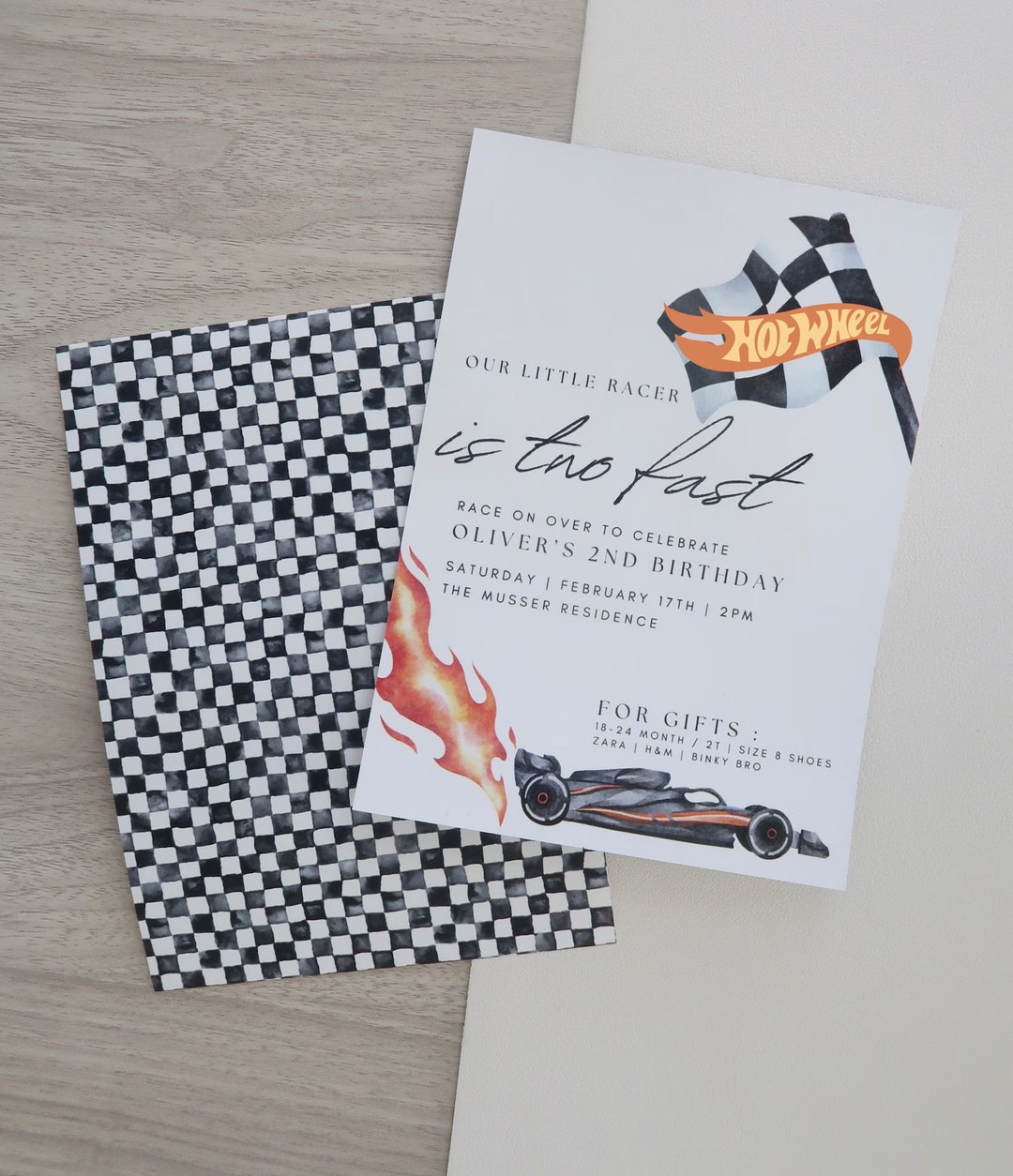 Hot Wheel Birthday Invitation Vintage Birthday Invitation Boys Birthday ...