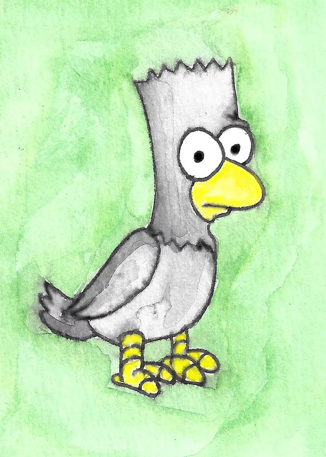 Bart Simpson "the Raven" Watercolor Print. 5 Inch by 7 Inch - Etsy