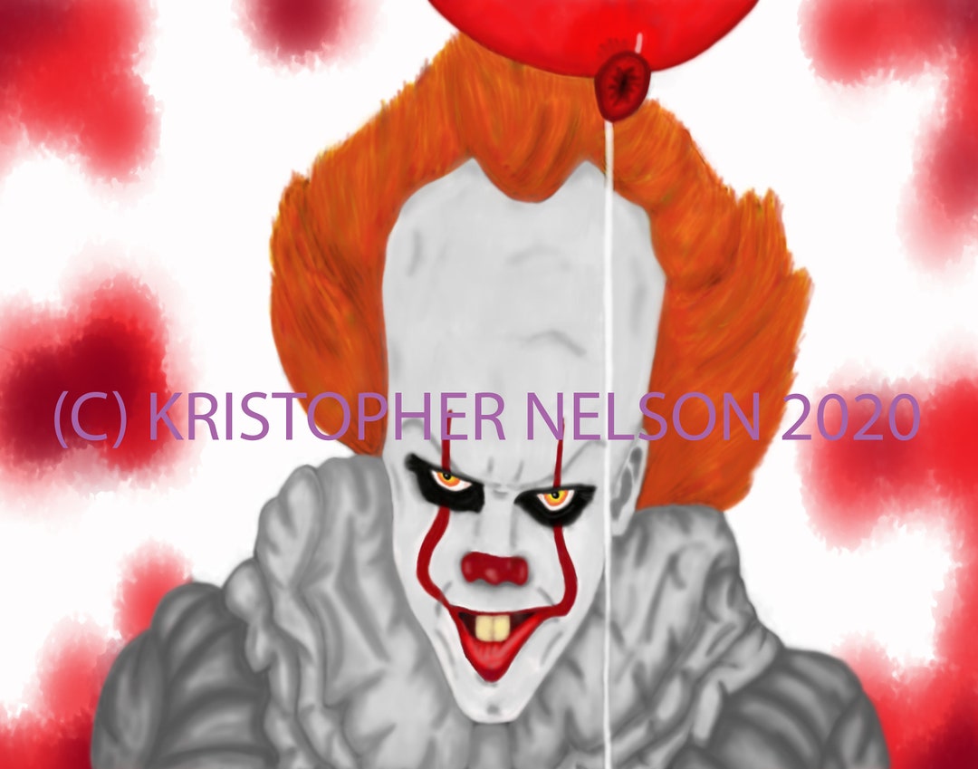 Stephen King's Pennywise From IT 11x14 Digital Art Print on Card Stock ...