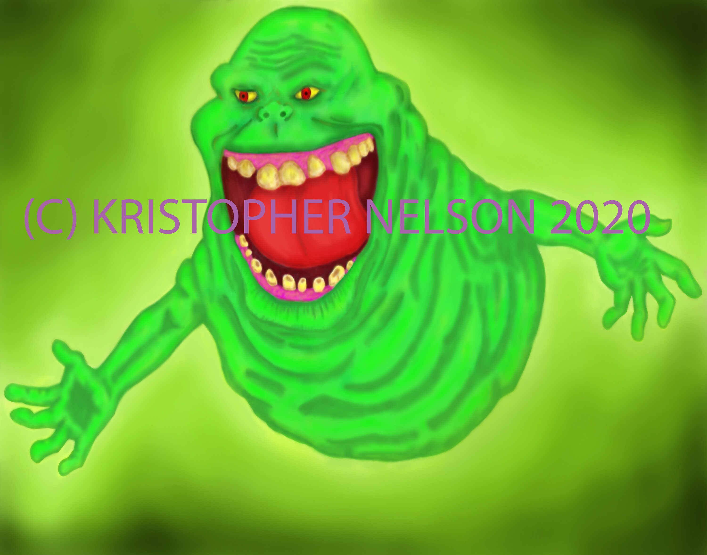Ghostbusters Slimer 11x14 Digital Art Print on Card Stock - Etsy