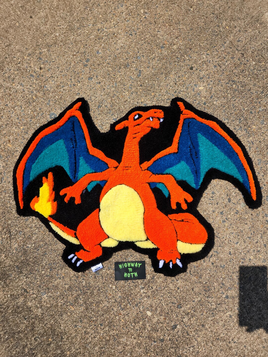 Charizard Inspired Hand Tufted Rug/wall Hanging - Etsy