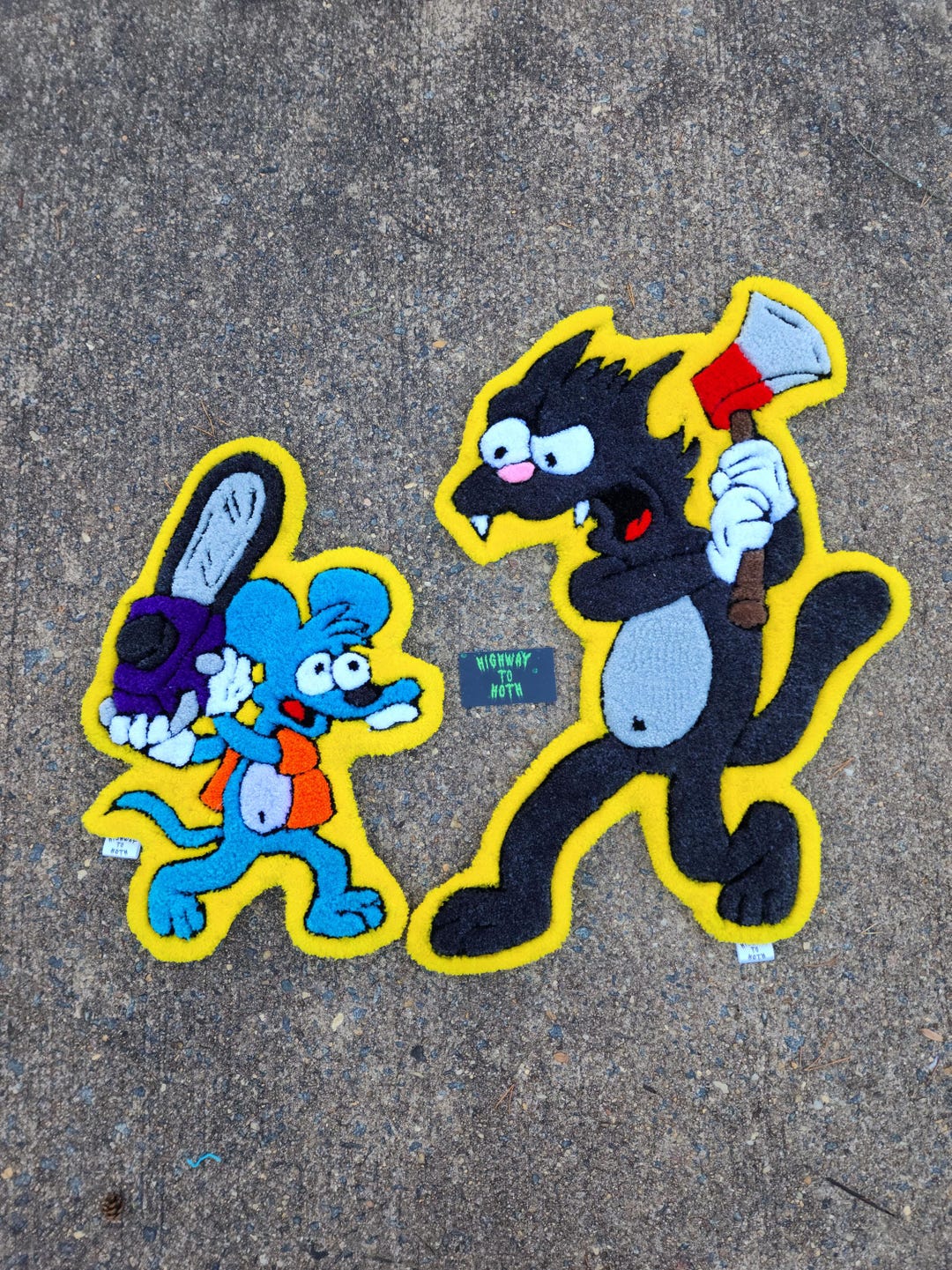 Itchy and Scratchy Inspired 2-piece Hand Tufted Rug - Etsy