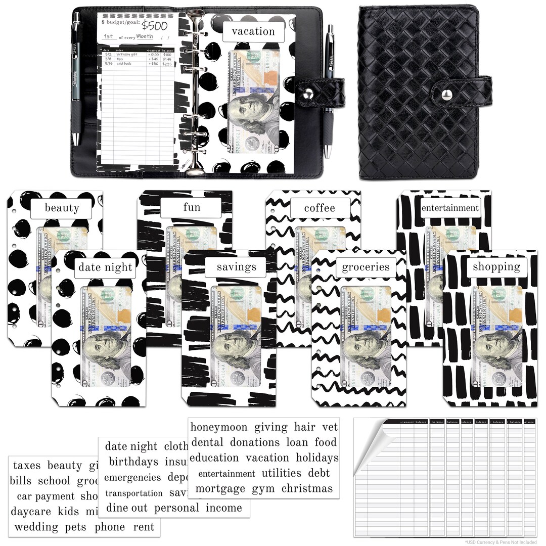 Zipgifts Budget Binder Kit 8 Premium Cardstock Binder Envelopes W/clear ...