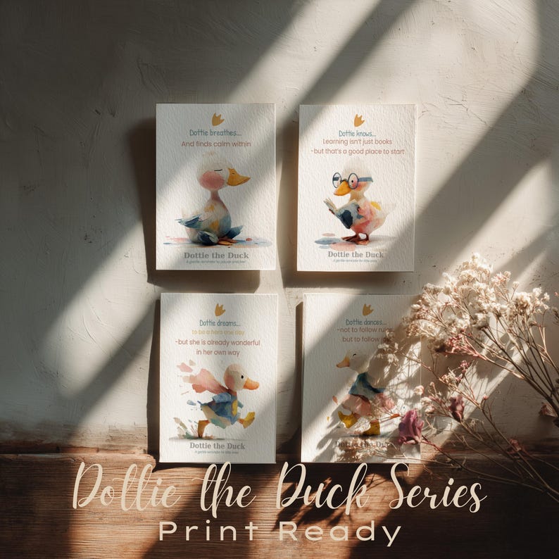 Duck Nursery Decor – Positive Affirmations, Playroom Wall Art, Digital ...