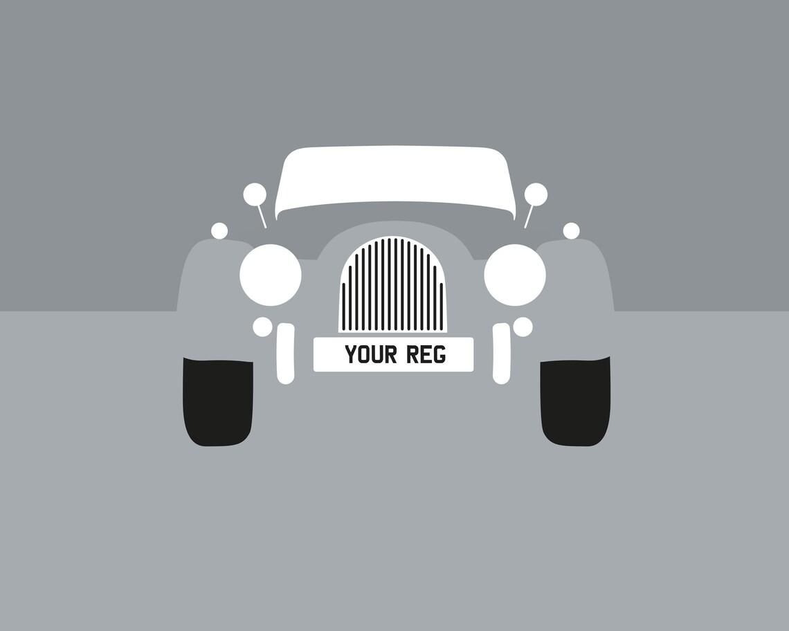 Personalised Morgan Car Poster. Morgan Roadster in Dove Grey. - Etsy
