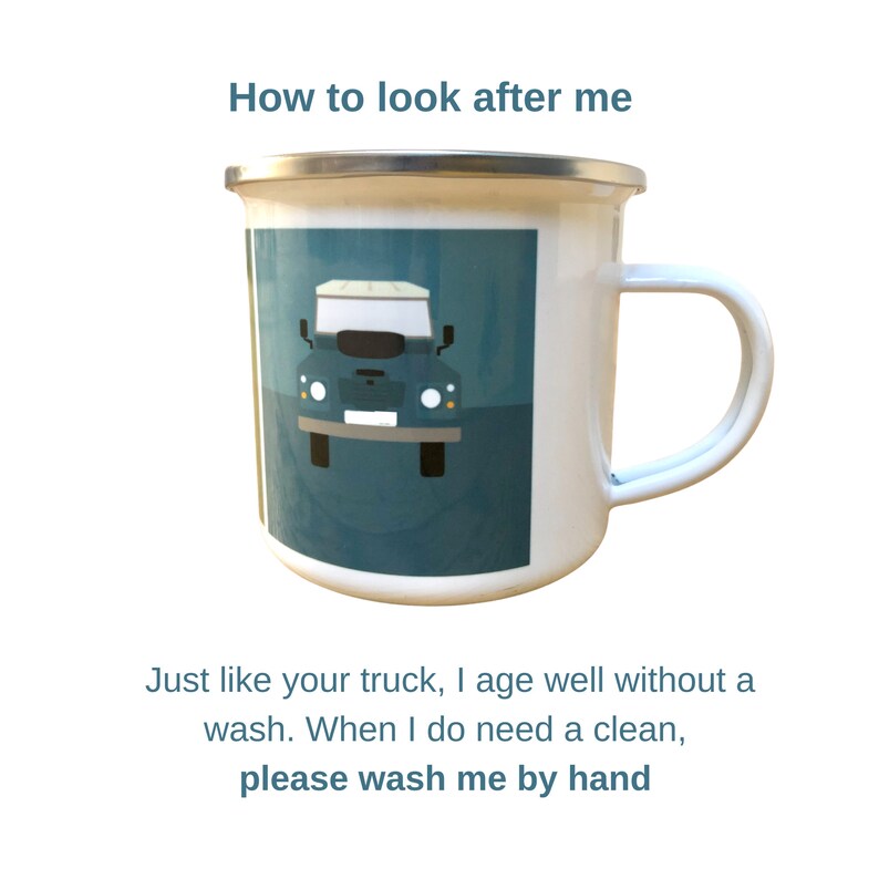 Retro Enamel Car Mug. Gift for Land Rover Series 3 Drivers. Land Rover ...