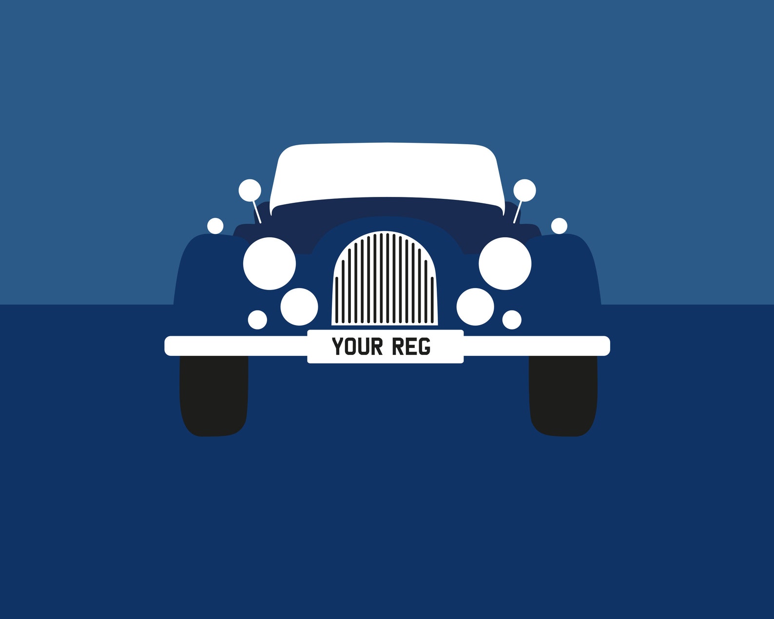 Personalised Morgan Car Poster. Morgan Roadster in Indigo Blue. - Etsy