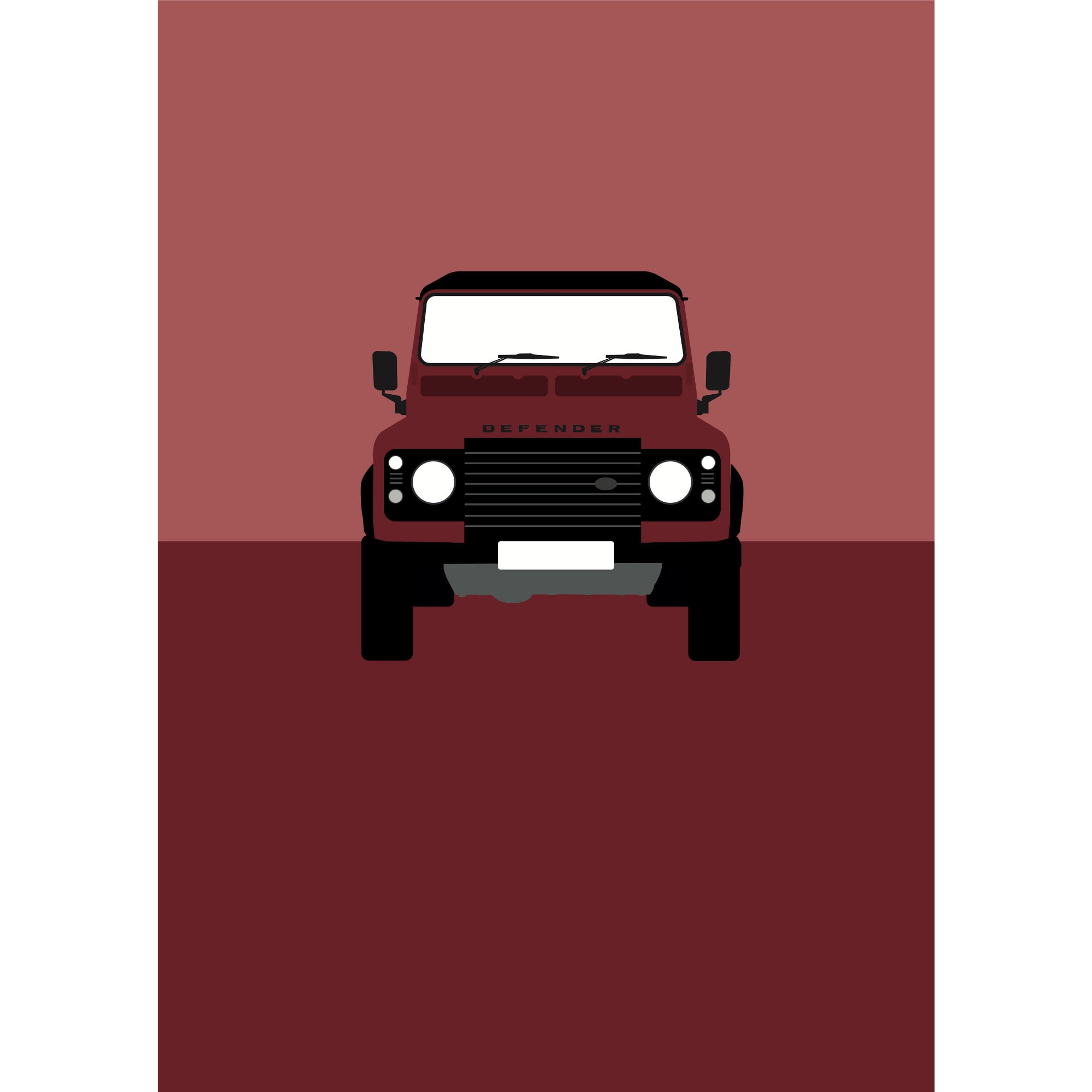 Wall Art/poster Land Rover Defender 90, 110 in Alveston Red Poster ...