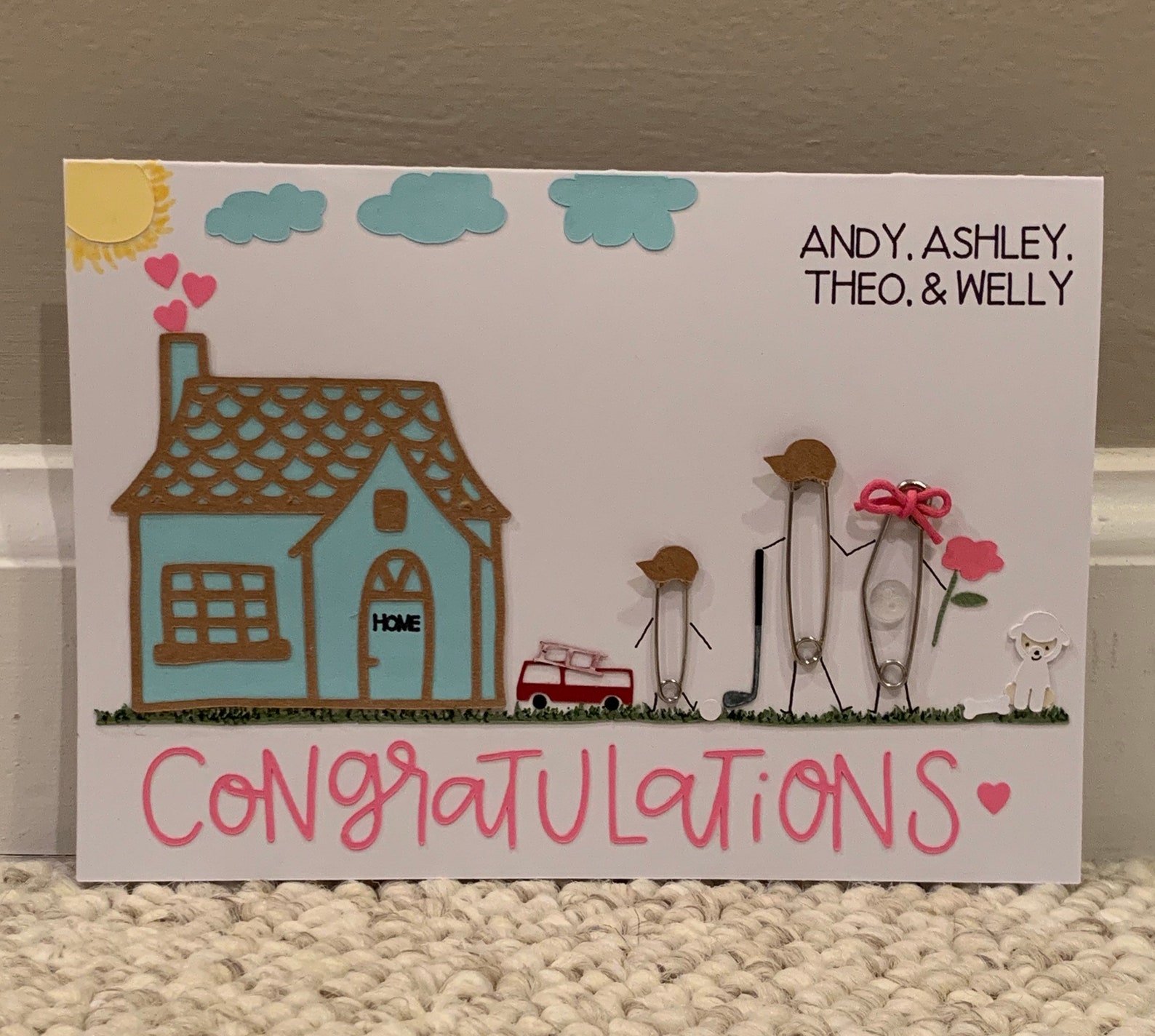 Personalized Pin Family Card custom: Congratulations - Etsy