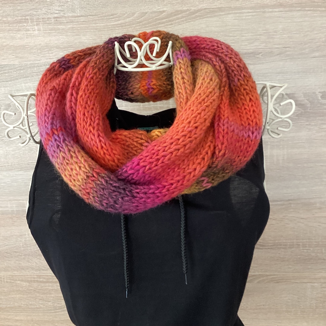 Loopschal Strickschal Damen Herren handgestrickt aus Lana Grossa Schurwolle mit Polyacryl Loop ...