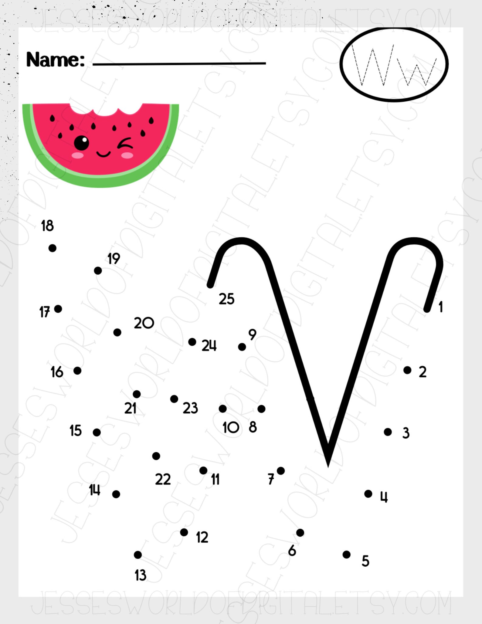 Alphabet Dot by Numbers Worksheet, Alphabet Worksheets, Dot by Numbers ...
