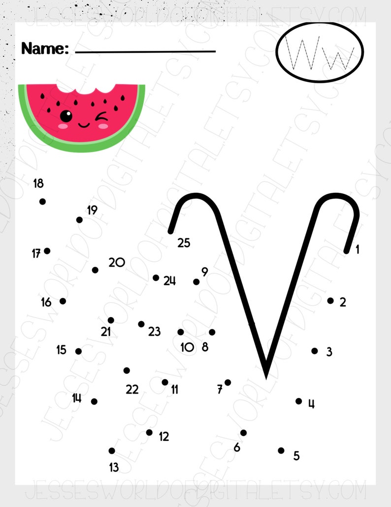 Alphabet Dot by Numbers Worksheet, Alphabet Worksheets, Dot by Numbers ...