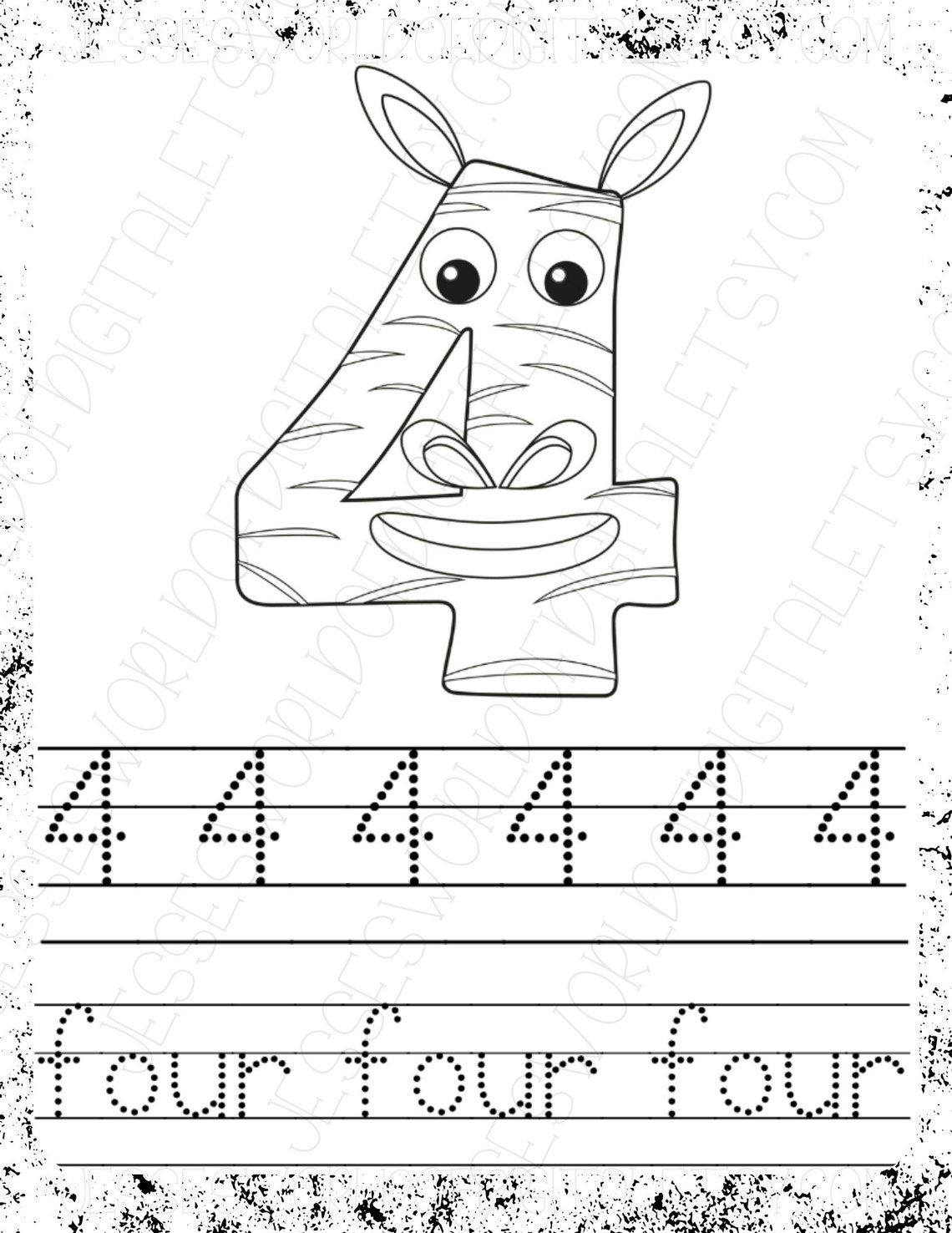 Number Color and Trace, Count Worksheet, Color Number Worksheet, Number ...