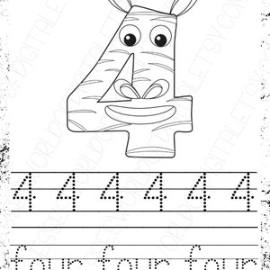 Number Color and Trace, Count Worksheet, Color Number Worksheet, Number ...